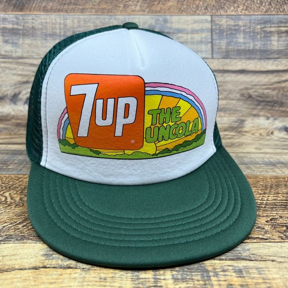 Unbranded | Accessories | Vintage 7up Mens Trucker Hat Green Snapback ...